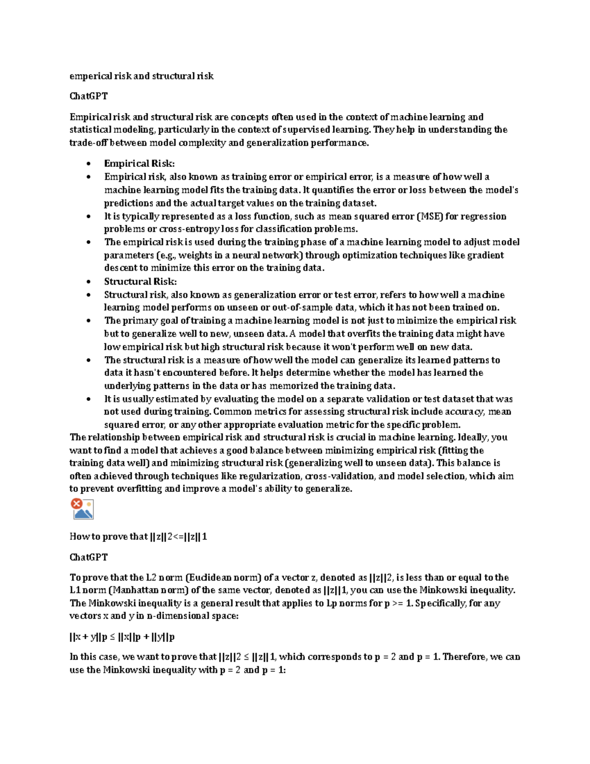 Empirical and Structural Risk in Machine Learning Concepts - Studocu