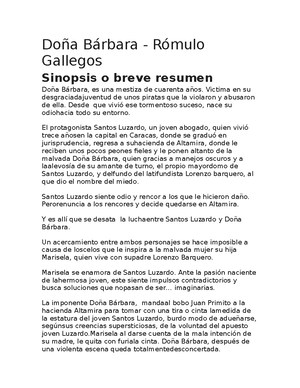 Resumen 5 - Canaima - Rómulo Gallegos (Resumen completo, análisis y ...