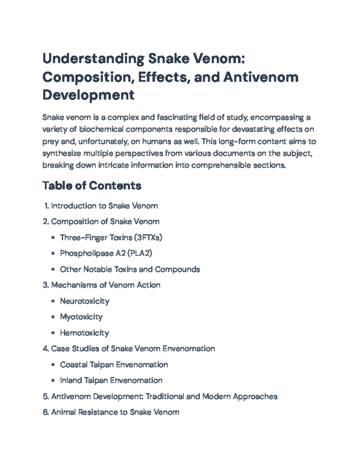 Understanding Snake Venom: Composition, Mechanisms & Antivenom ...