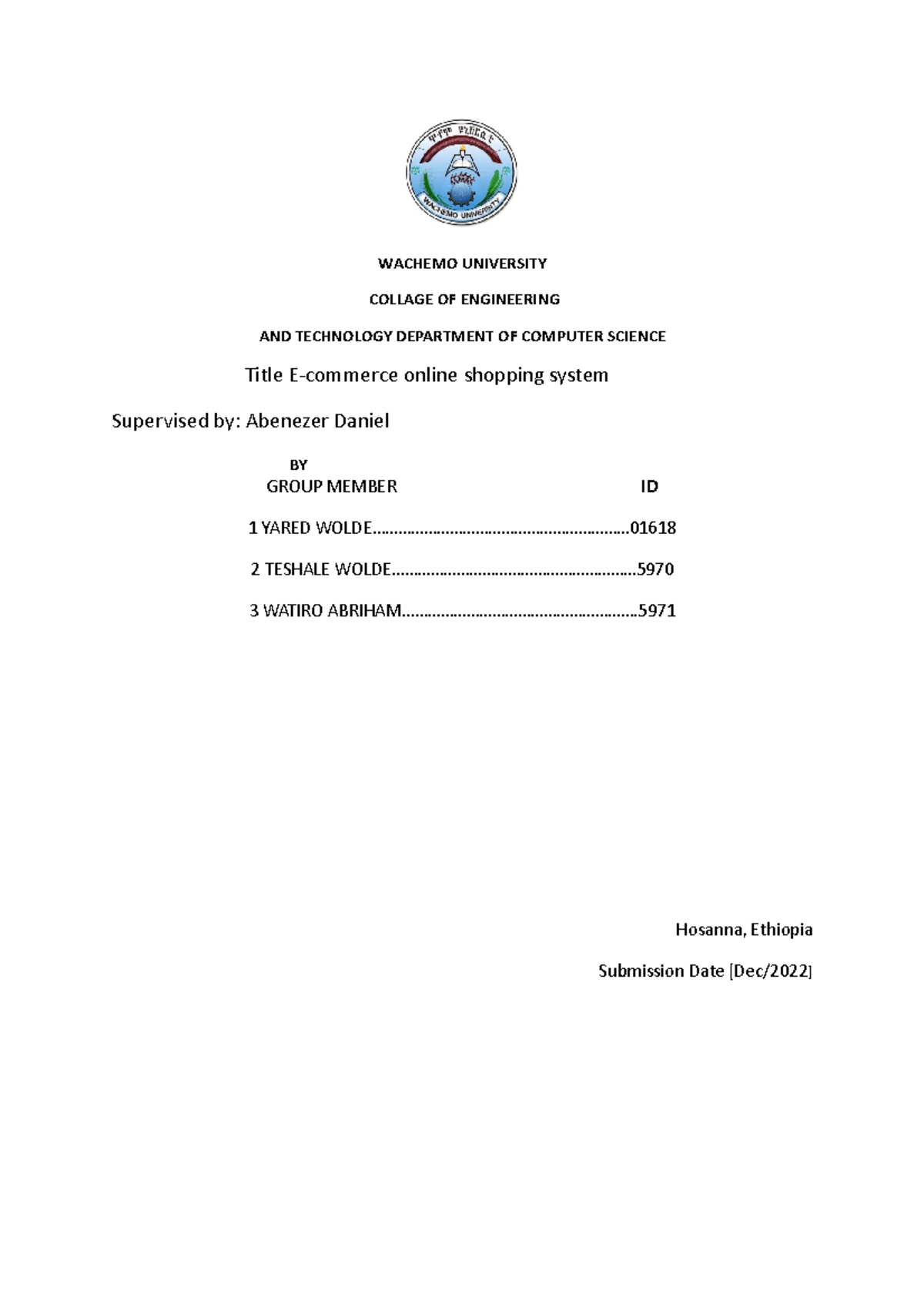 E-commerce Online Shopping System Project Proposal - CS 101 - Studocu