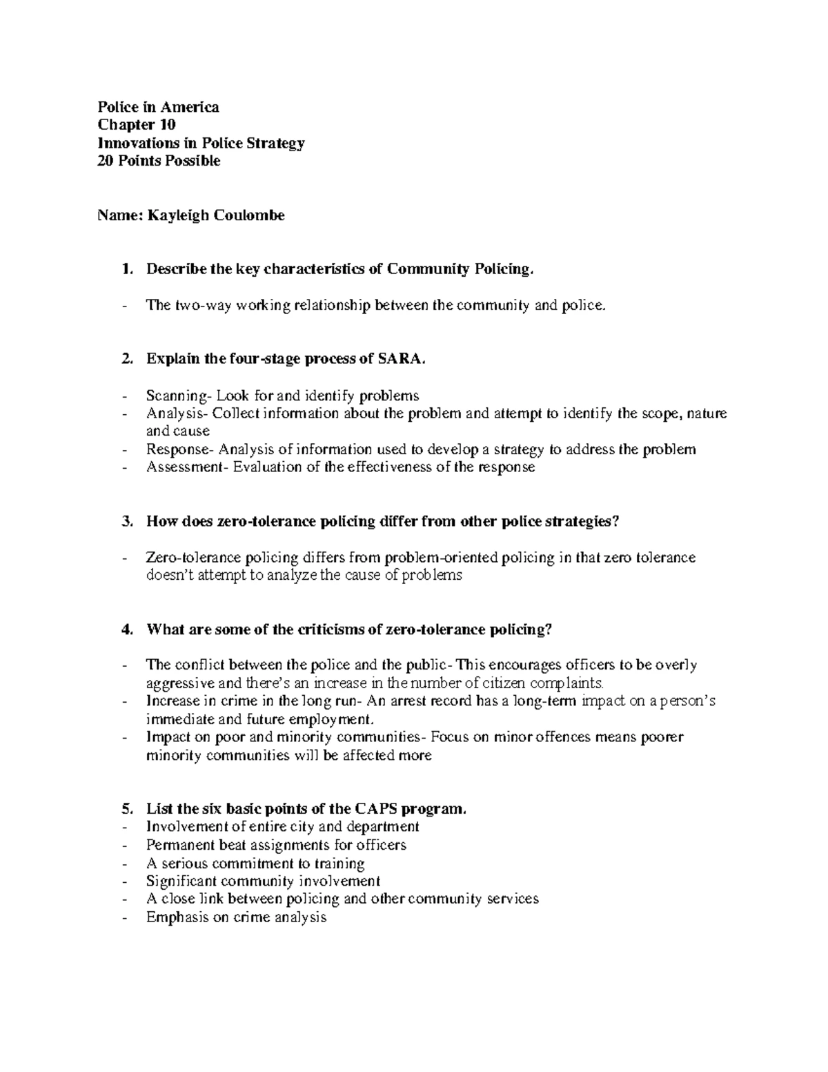 PIA Chapter 8 Worksheet - Police in America Chapter 8 Worksheet ...