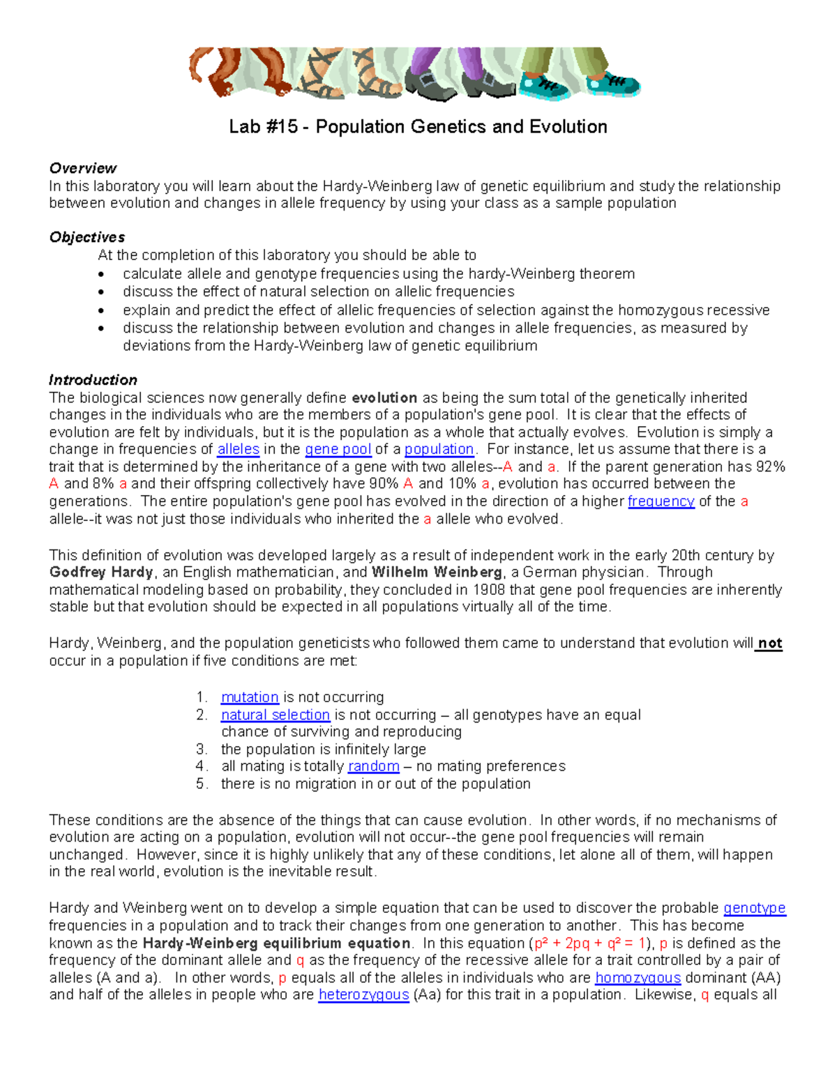 Lab 15 MT - Population Genetics and Evolution Q&A Guide - Studocu
