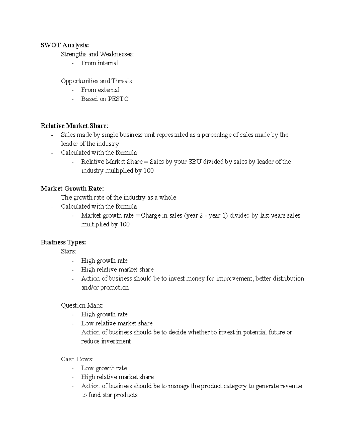 MKT100-Week 3 - NOTES - SWOT Analysis: Strengths and Weaknesses: - From ...