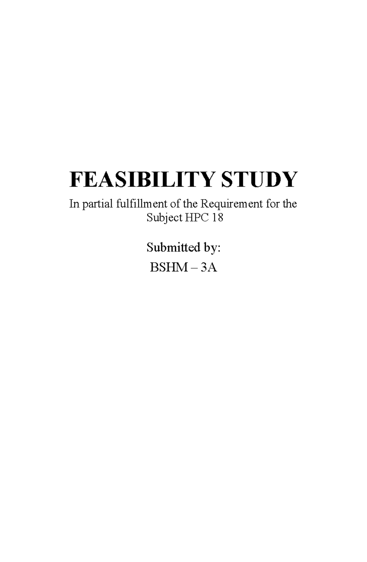 Feasibilitystudy- Chapter-1 - FEASIBILITY STUDY In partial fulfillment ...