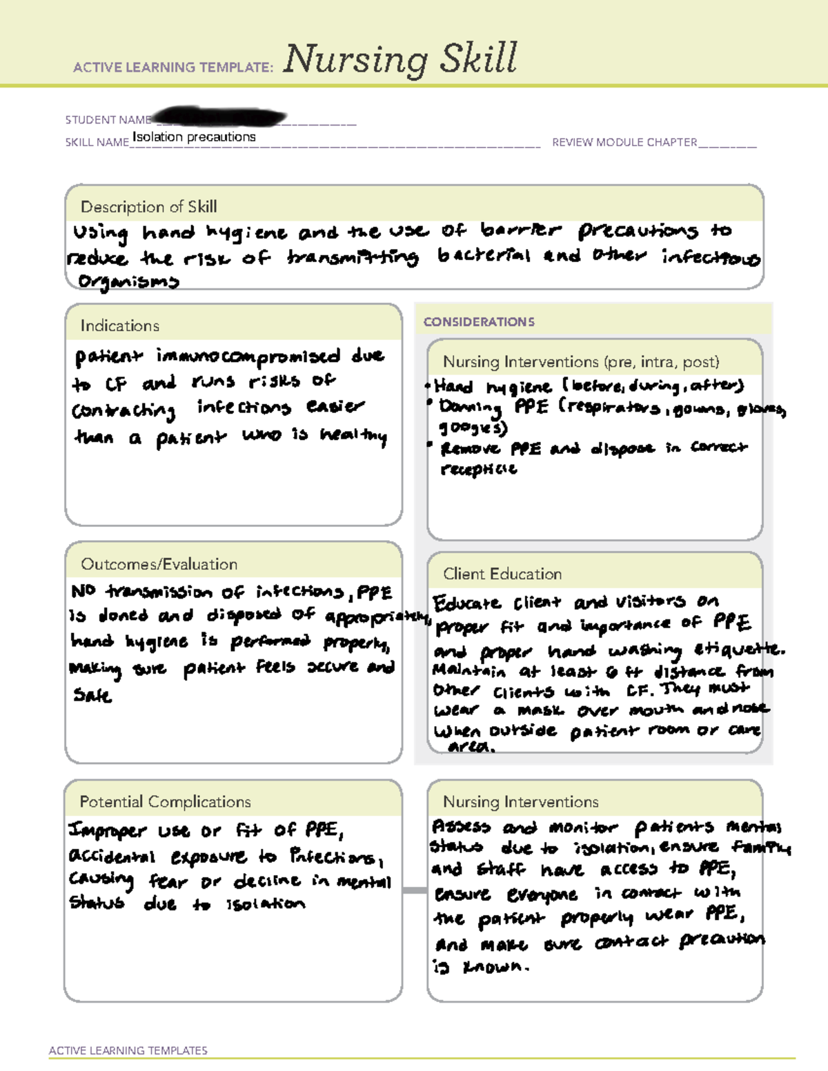 Nursing Skill: Isolation Precautions and Infection Control Techniques ...