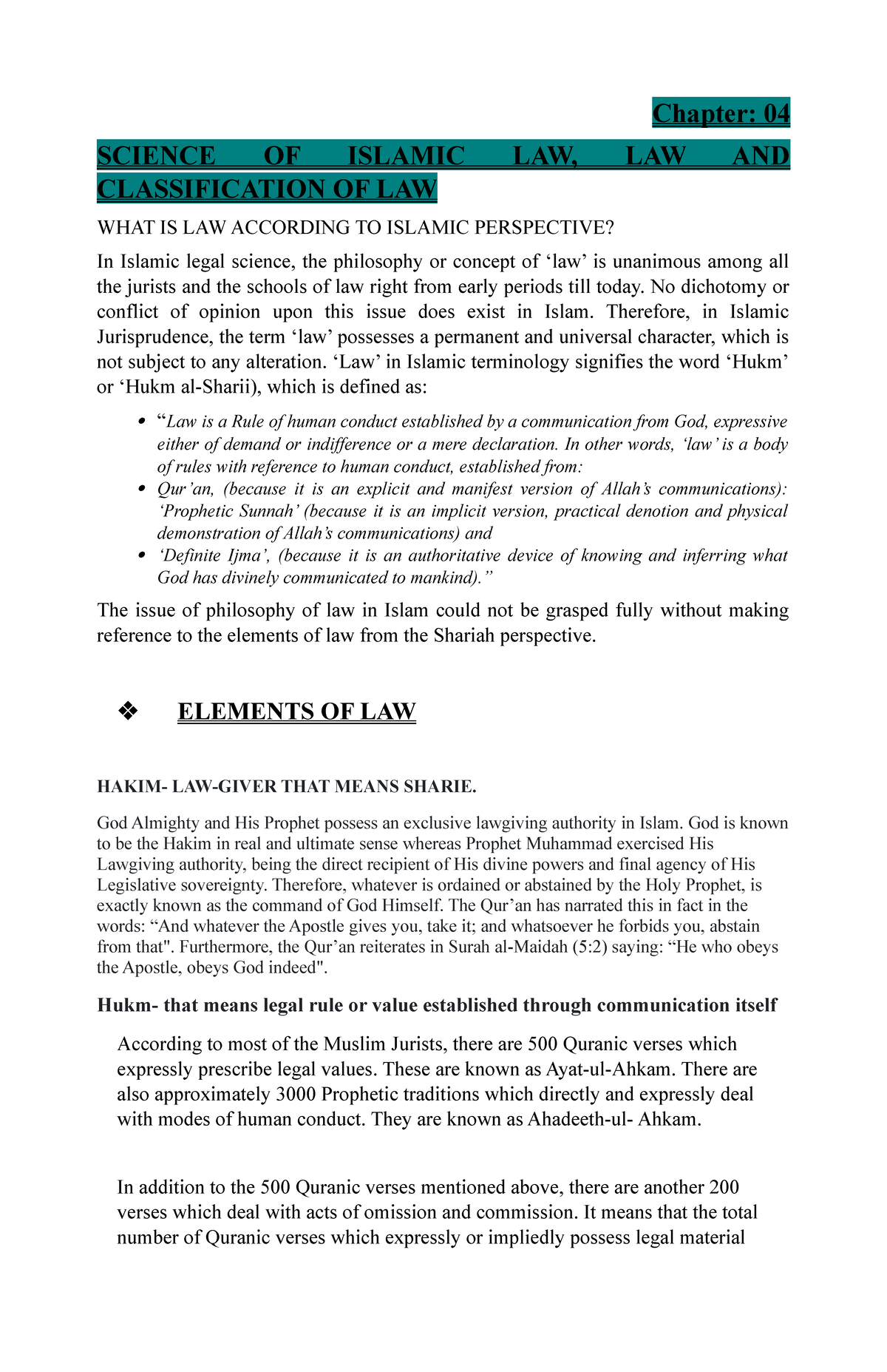 Islamic Law Classification: An Overview of Key Principles and Types ...