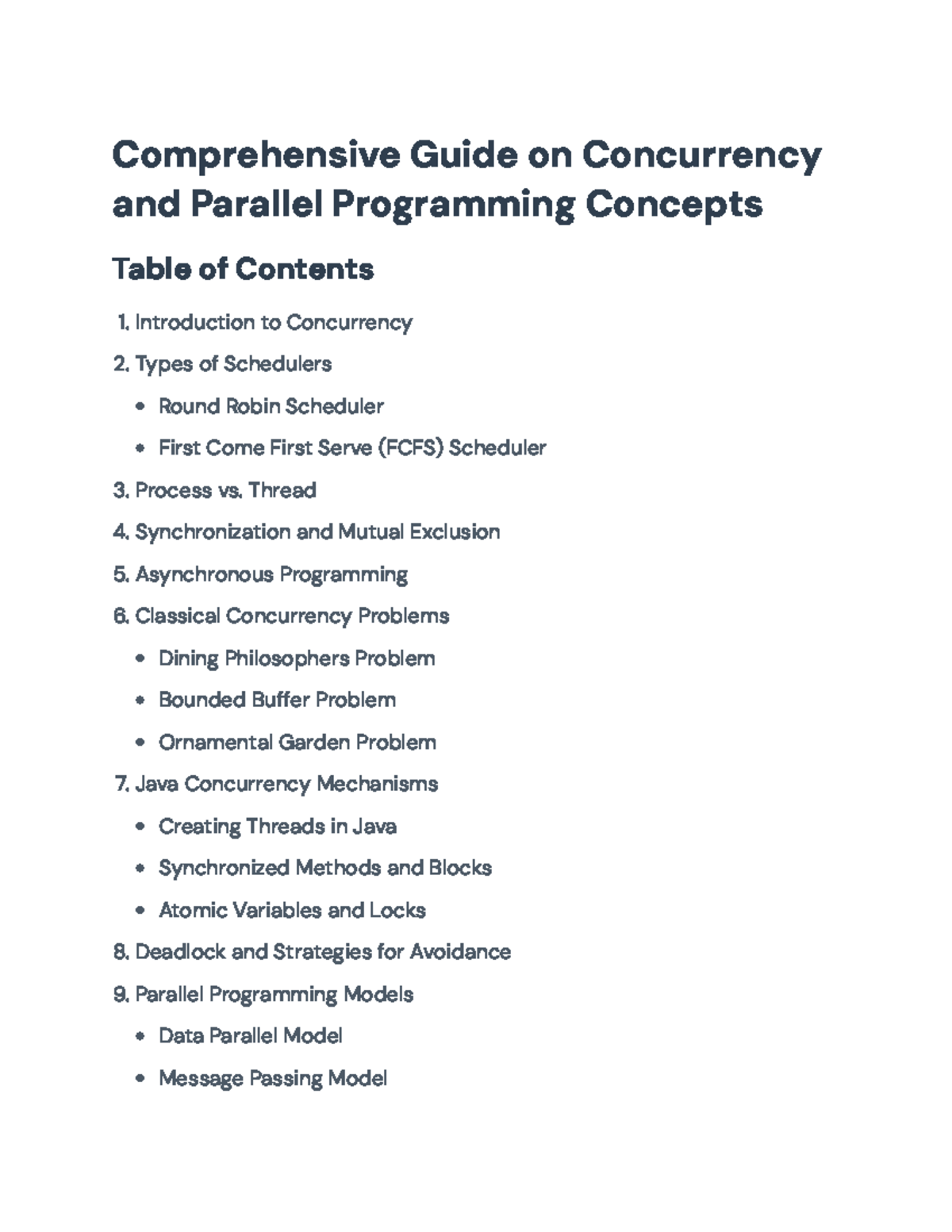 Concurrency and Parallel Programming Concepts Guide - Comprehensive ...