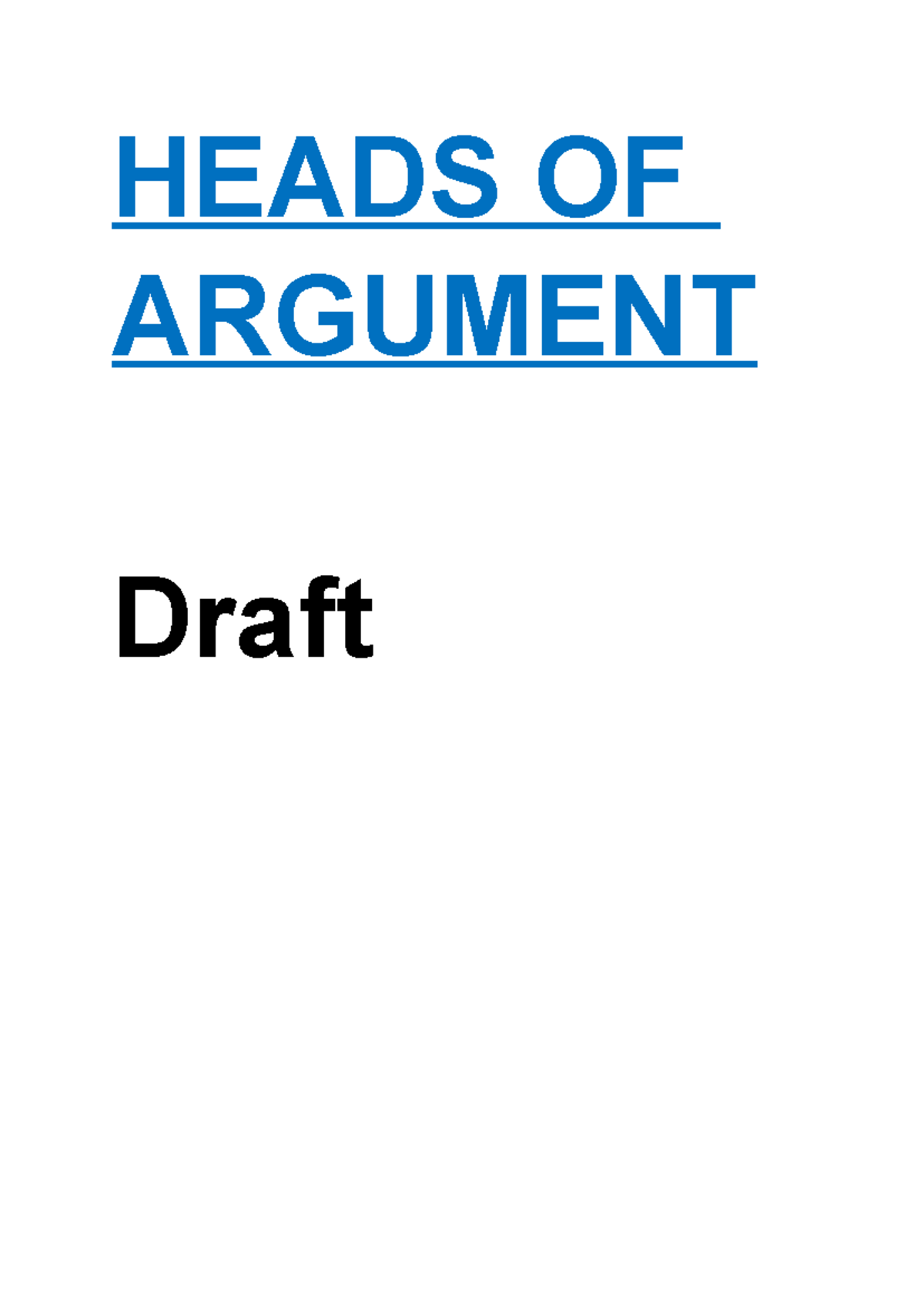 Heads of Arguments in Appeal Case: Respondent's Position (Legal Ref ...