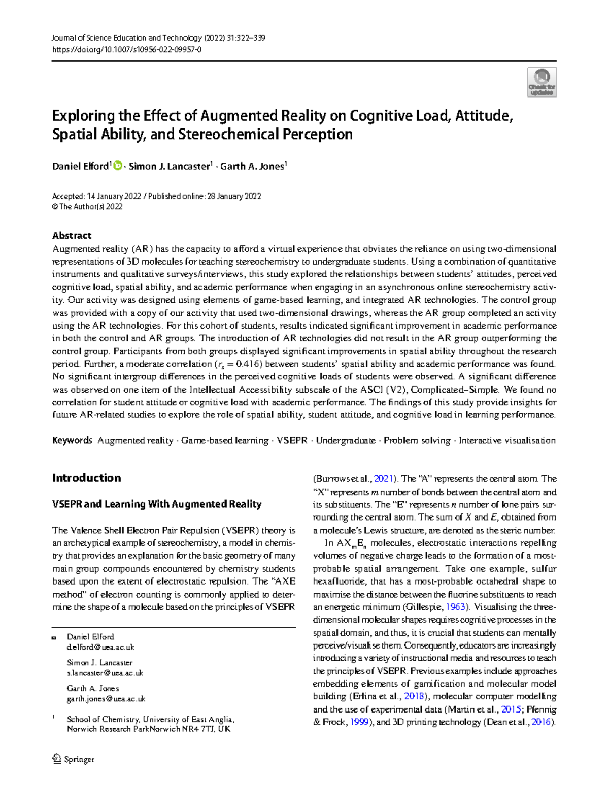 Exploring AR's Impact on Cognitive Load & Spatial Ability in VSEPR ...
