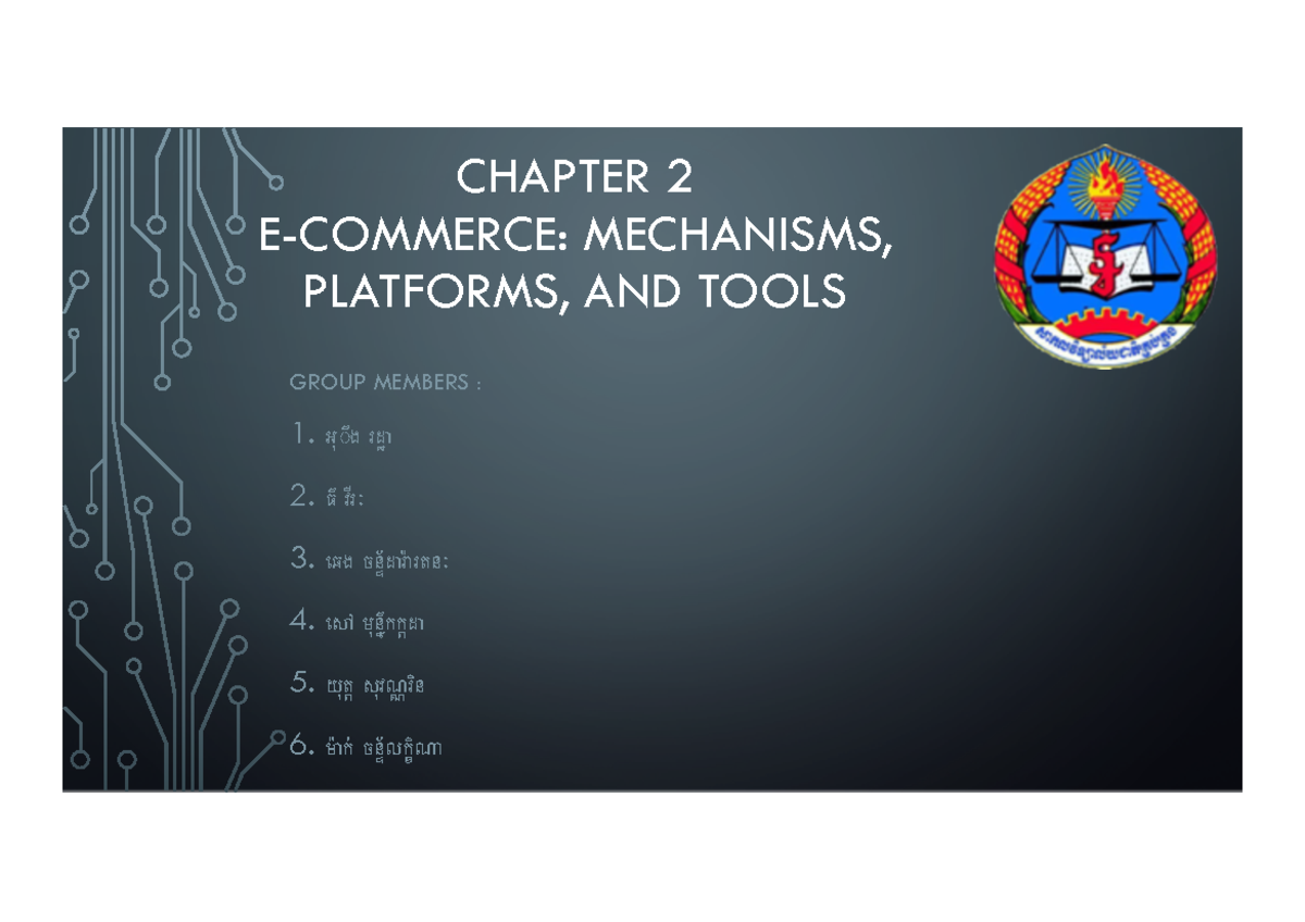 Chapter 2 for assignment - CHAPTER 2 E- COMMERCE: MECHANISMS, PLATFORMS ...
