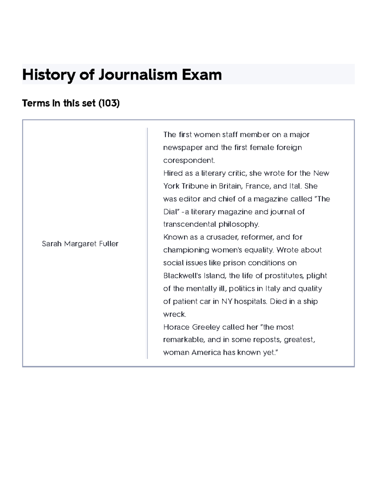 History of Journalism Exam Flashcards Quizlet - History of Journalism Exam Terms in this set ...