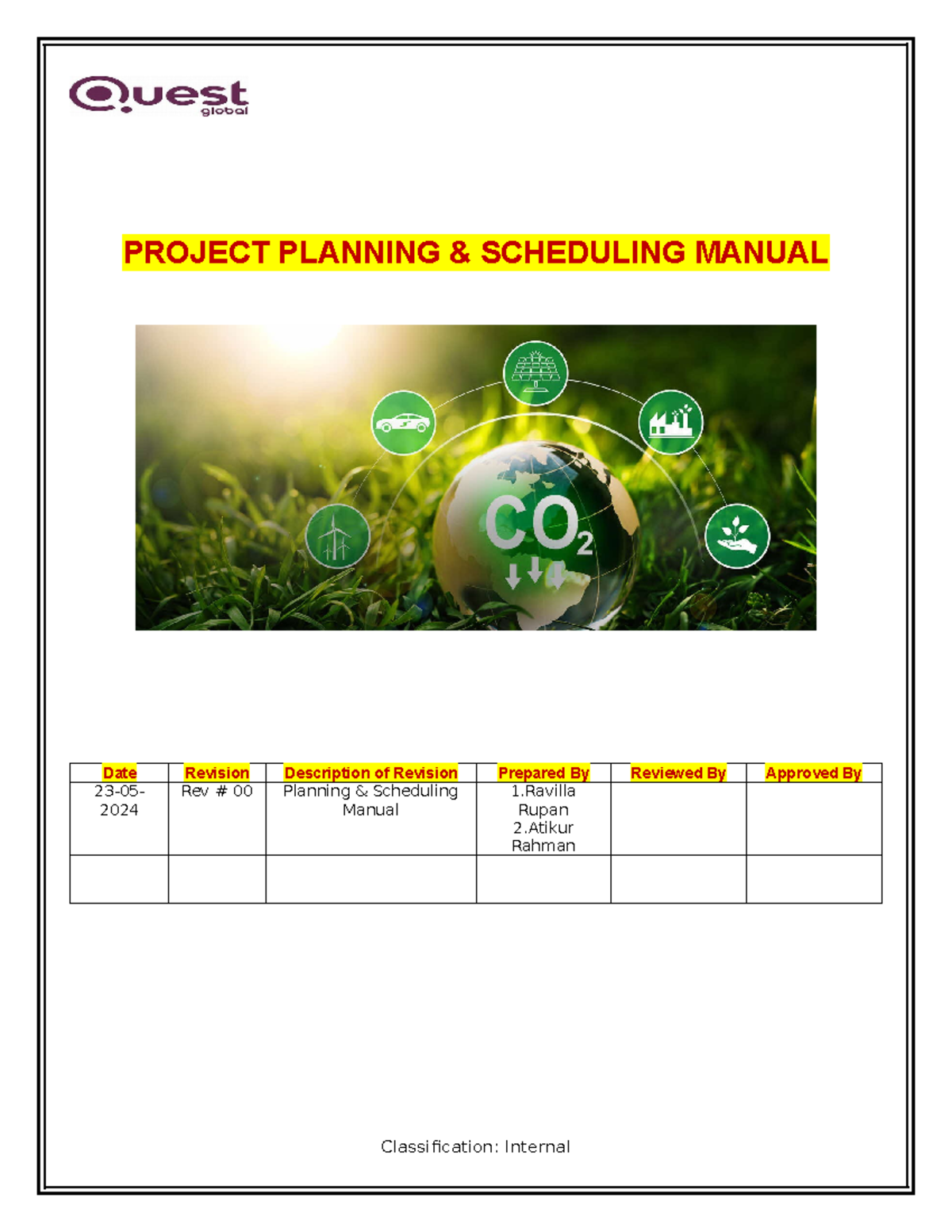 **New Title:** Project Scheduling Manual (Rev 00) - Quest Global ...