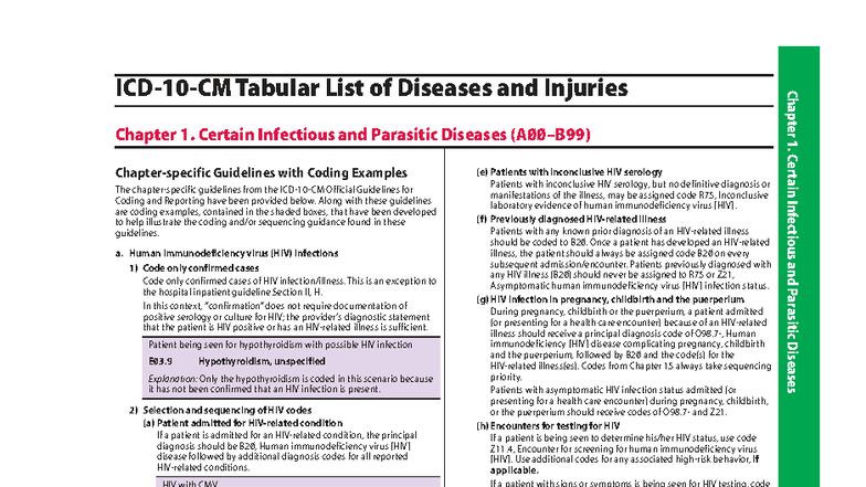Chapter 1: Infectious and Parasitic Diseases Coding Guidelines and ...