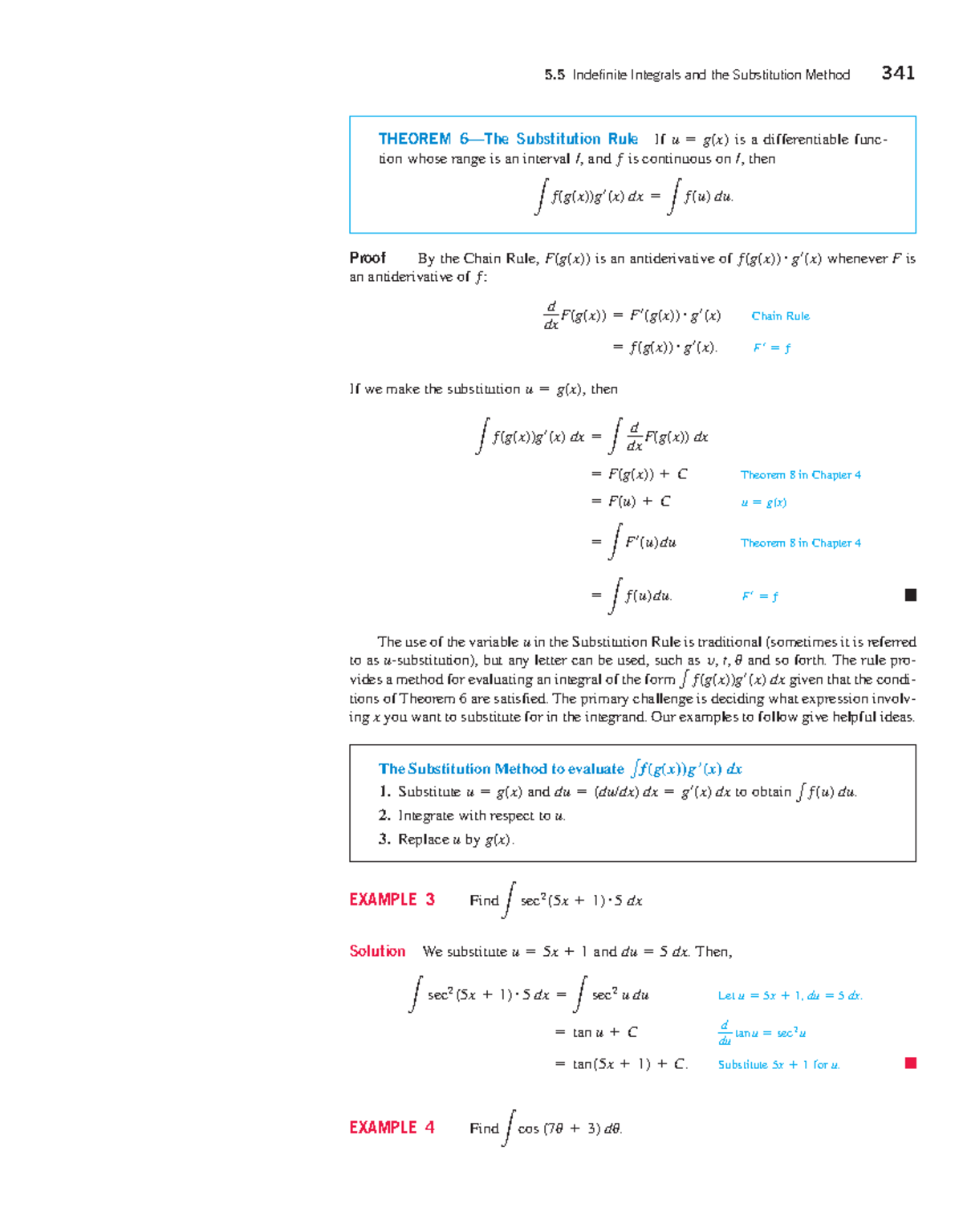 Thomas Calculus: Indefinite Integrals & Substitution Method (Ch 5.5 ...