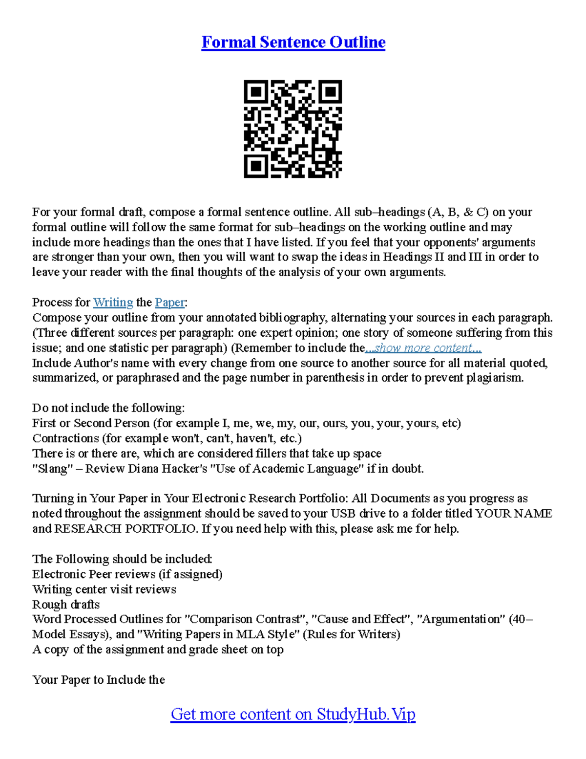 Blank Topic Outline Examples