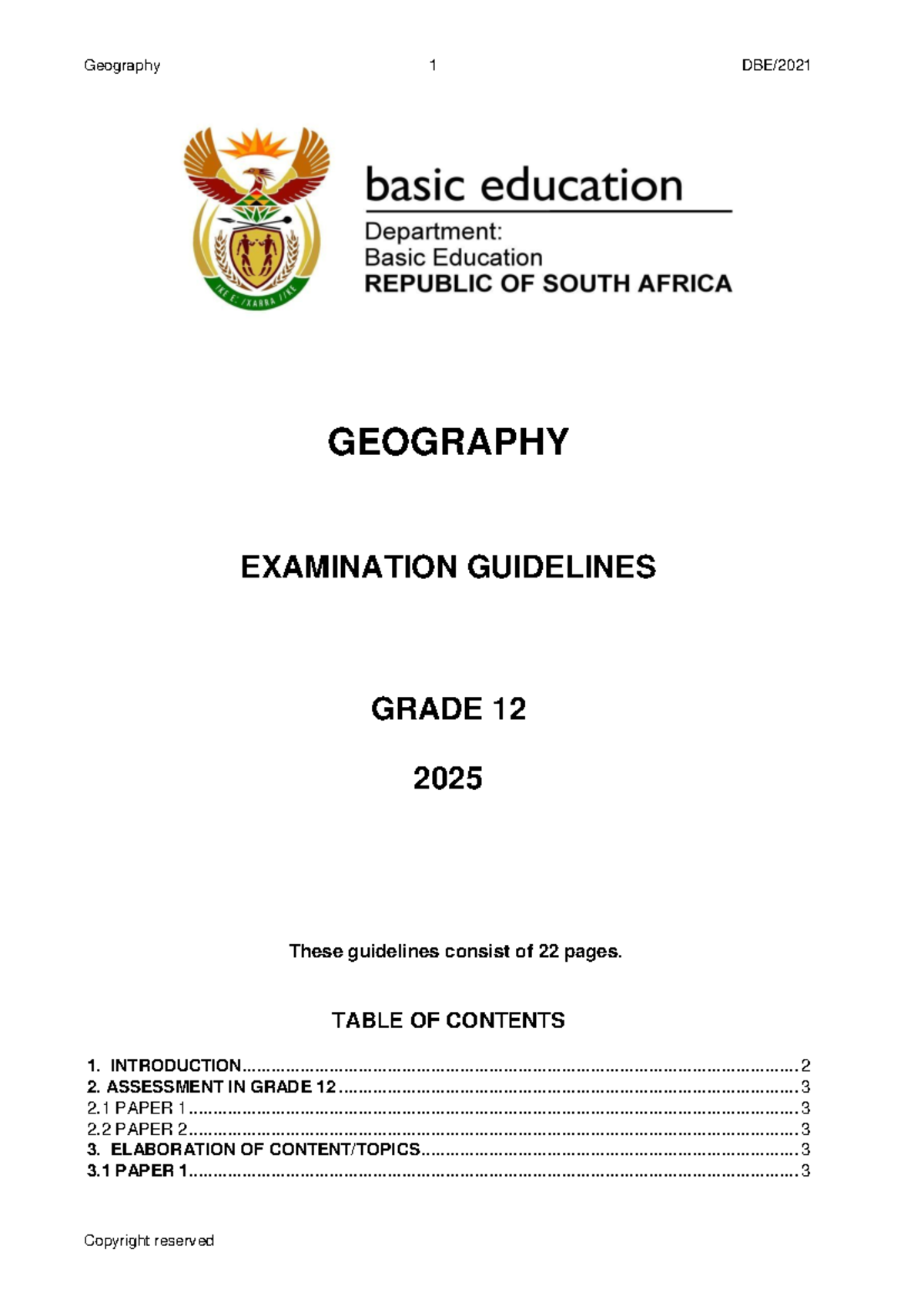 Geography GR 12 Final Exam Guidelines 2025 - Comprehensive Overview ...