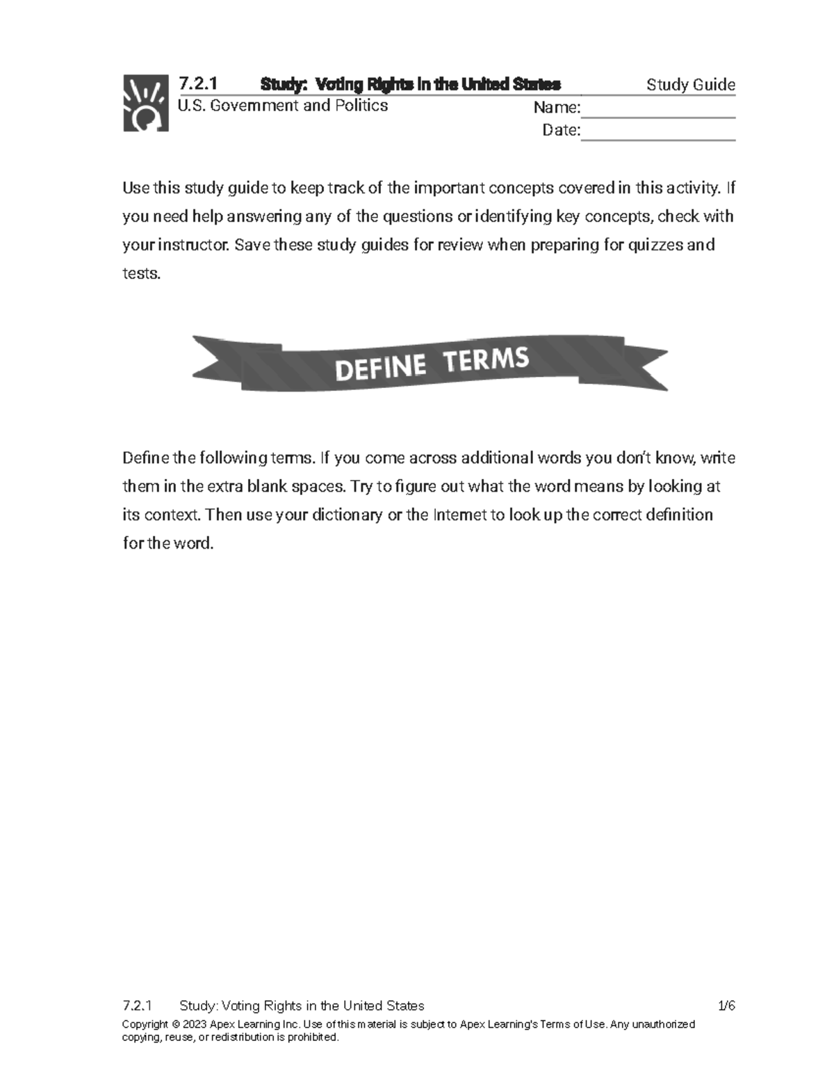 7.2.1 Study - Voting Rights in the United States (Study guide) - Study ...