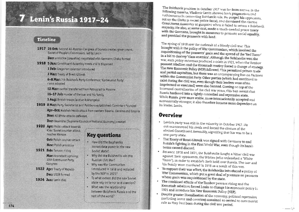 Bolshevik Consolidation of Power: Key Events from 1917-1921 in Imperial ...