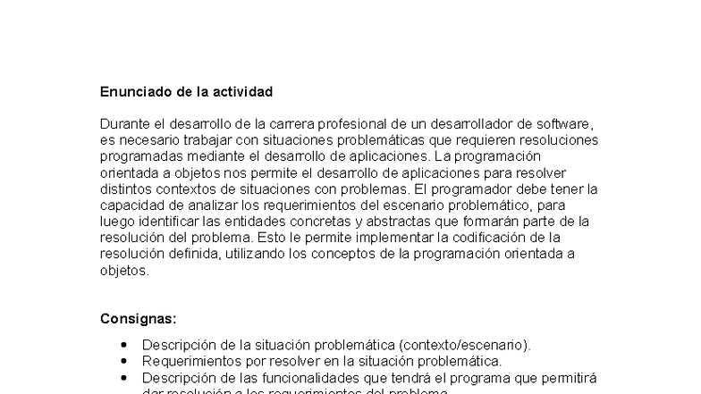 Tp 1 poo - tp 1 - Enunciado de la actividad Durante el desarrollo de la carrera profesional de ...