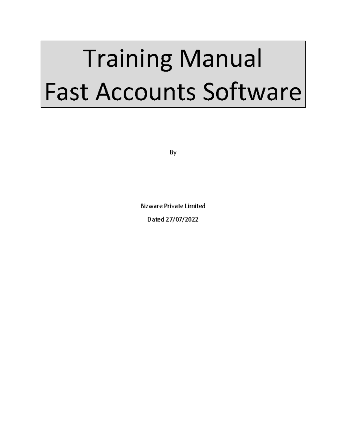 Fast Accounts v2 Training Manual: Complete Setup & Module Guide - Studocu