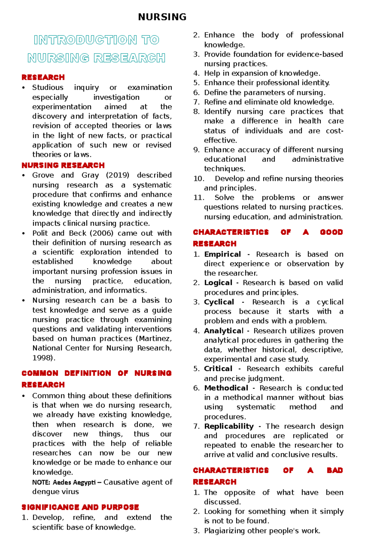 Nursing Research 1 Lecture: Introduction, Purpose, and Methodology ...