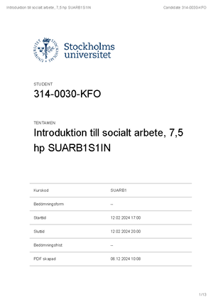 [Solved] Begreppet reflexivitet - Introduktion till socialt arbete (SUARB1) - Studocu