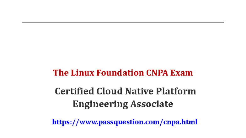 Certified Cloud Native Platform Engineering Associate (CNPA) Exam Study ...