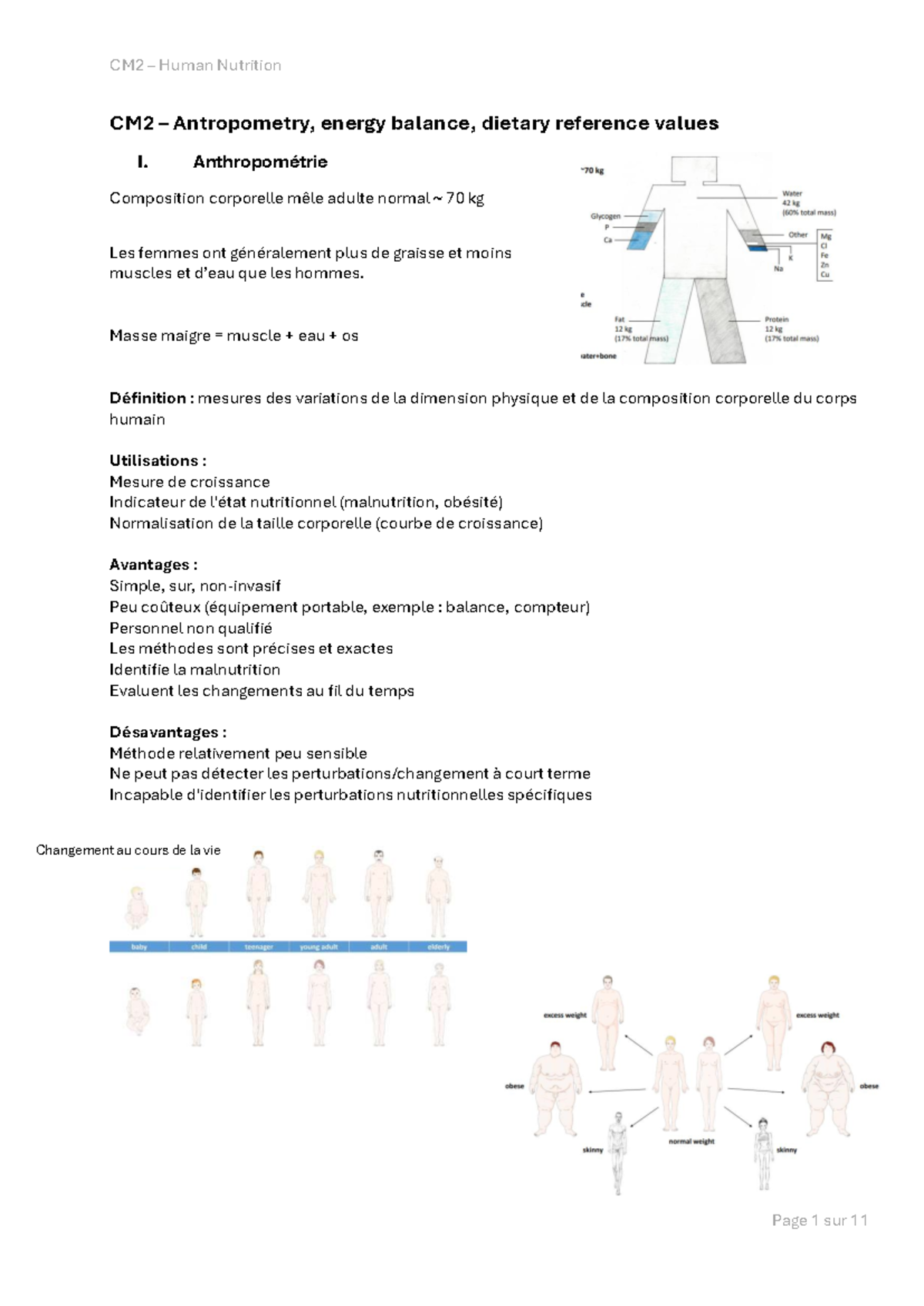 CM2 Human Nutrition: Anthropometry, Energy Balance & Dietary Values ...