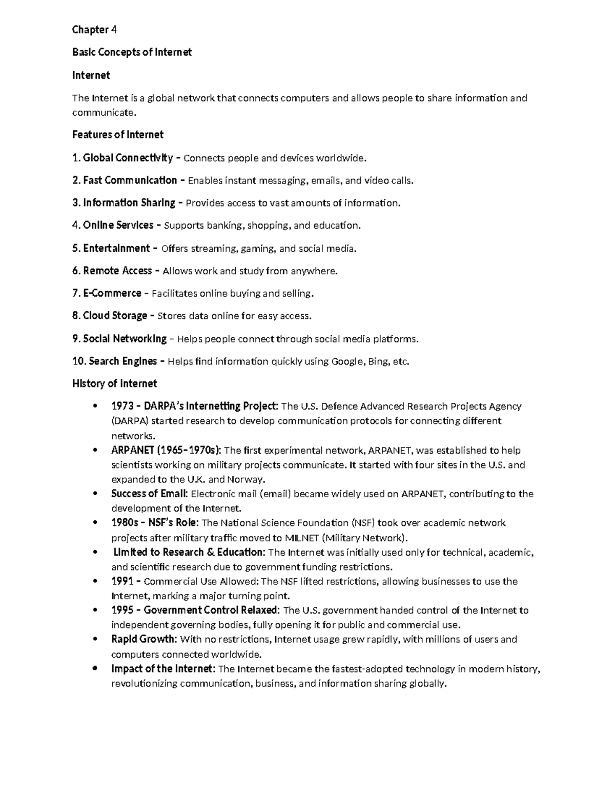 Chapter 4: Basics of Internet Concepts and Development - Studocu