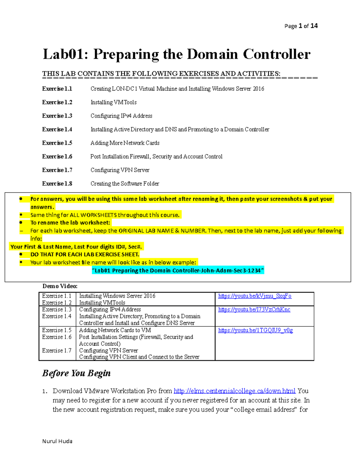 Lab01 Preparing the Domain Controller - Exercise 1. Installing Windows ...