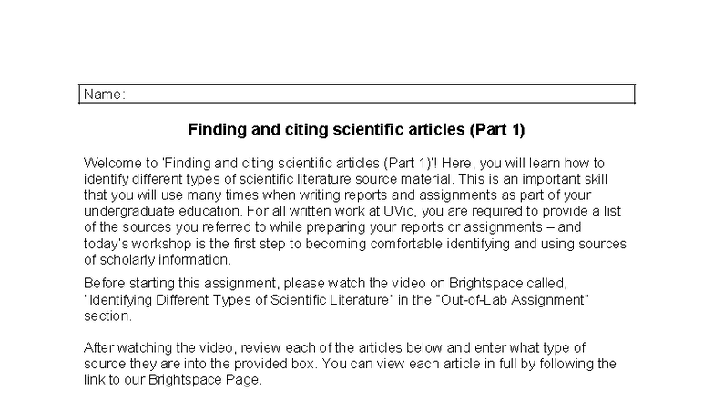 Assignment 2: Finding & Citing Scientific Articles (Part 1) - Studocu