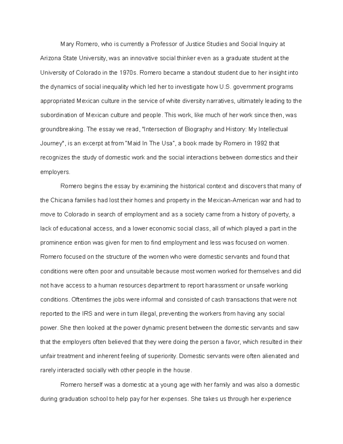 Intersection of Biography and History: Mary Romero's Intellectual Path ...