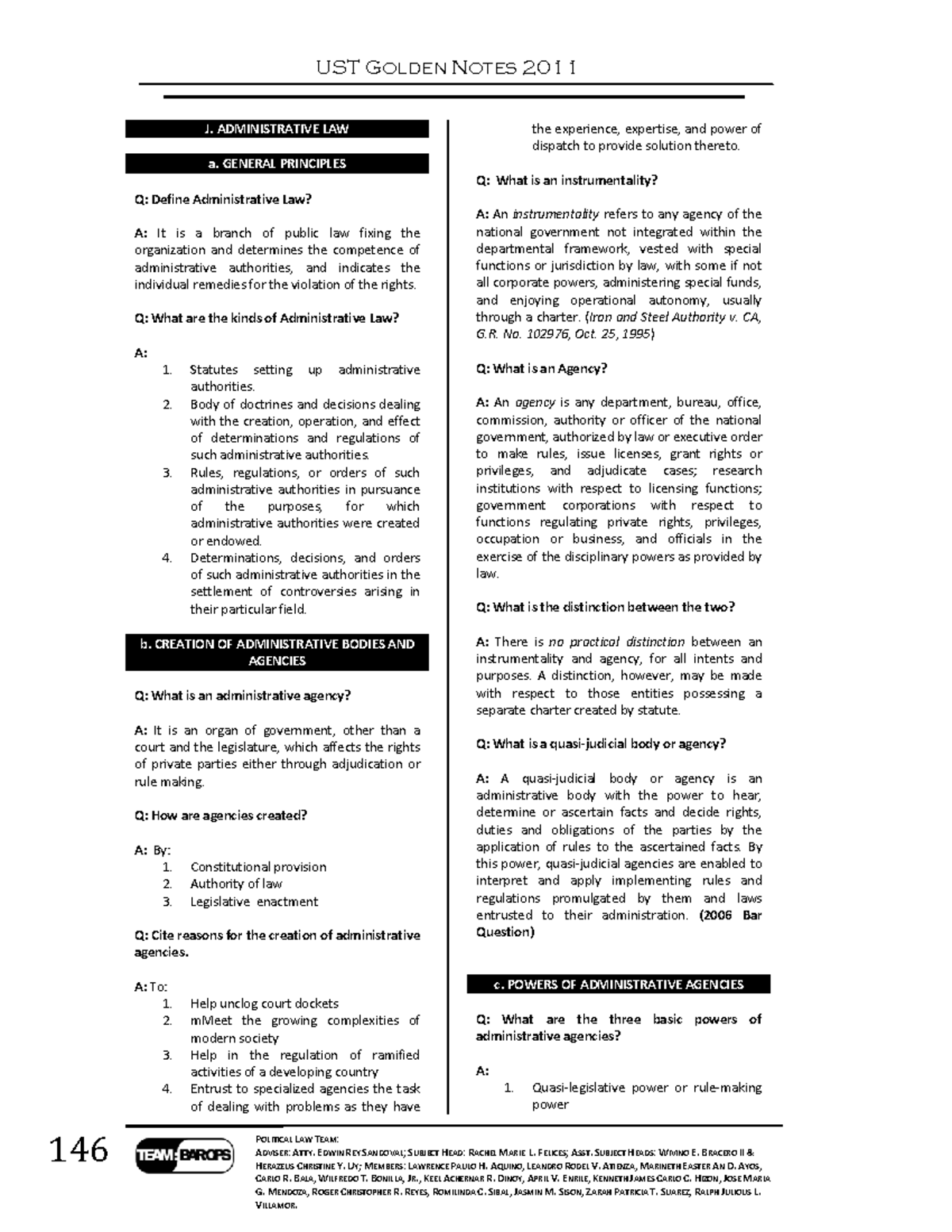UST Golden Notes Administrative Law - UST GOLDEN NOTES 2011 146 ...