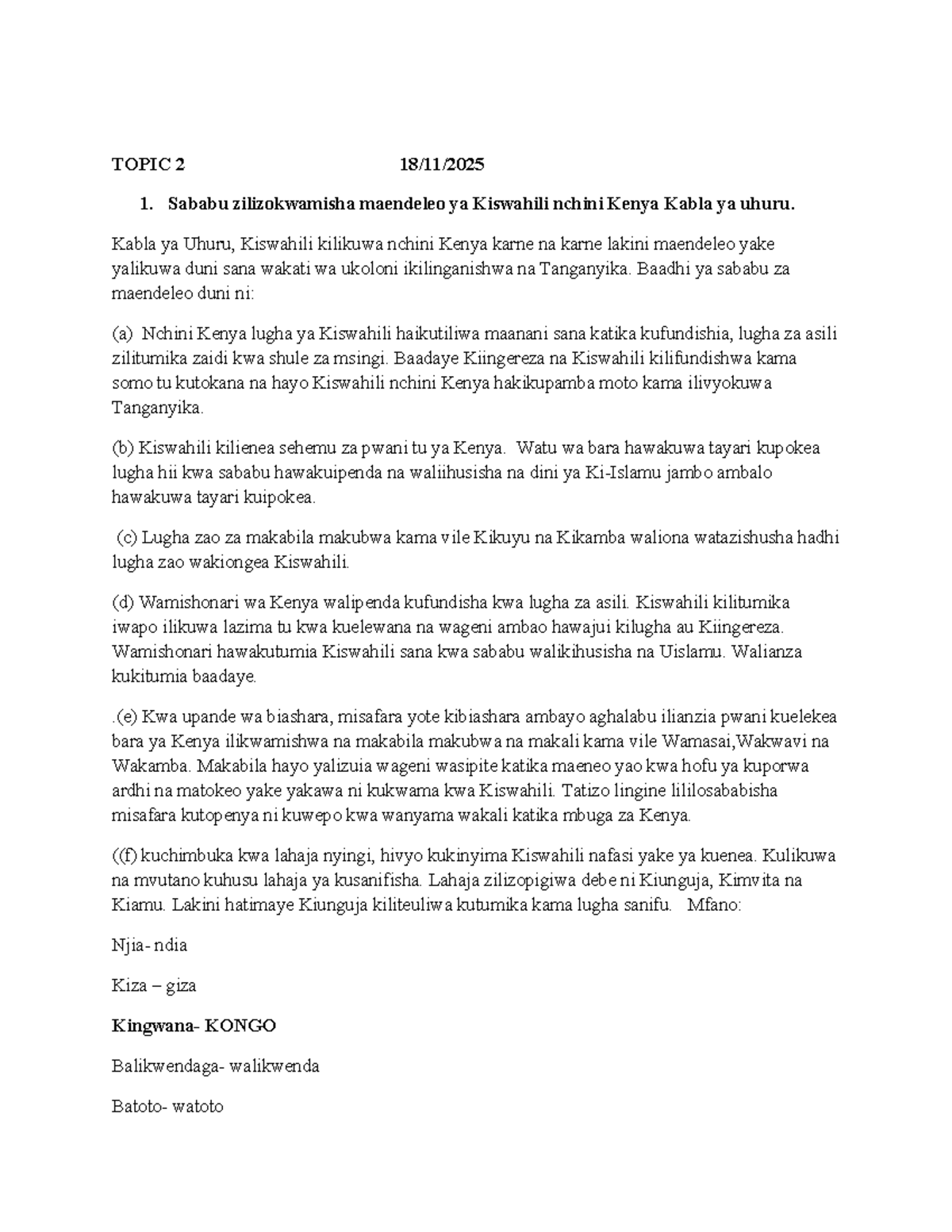 Changamoto za Maenezi ya Kiswahili Nchini Kenya: Kabla na Baada ya ...