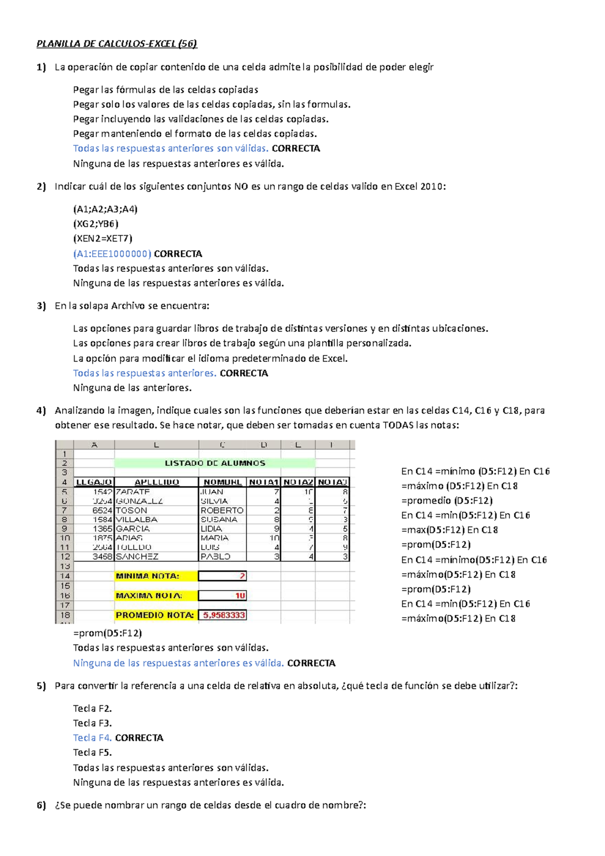Choice 2 - Resumen para el segundo examen compu 2 unlam - PLANILLA DE CALCULOS-EXCEL (56) La ...