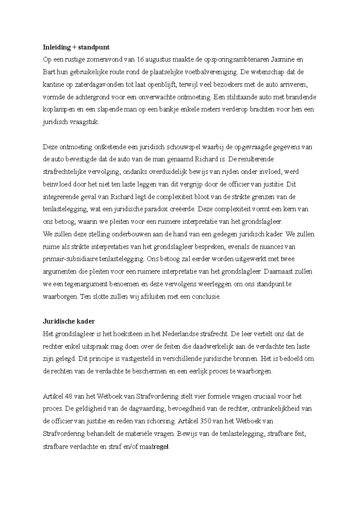 Moderne Interpretatie van het Grondslagleer in het Strafrecht - Studeersnel