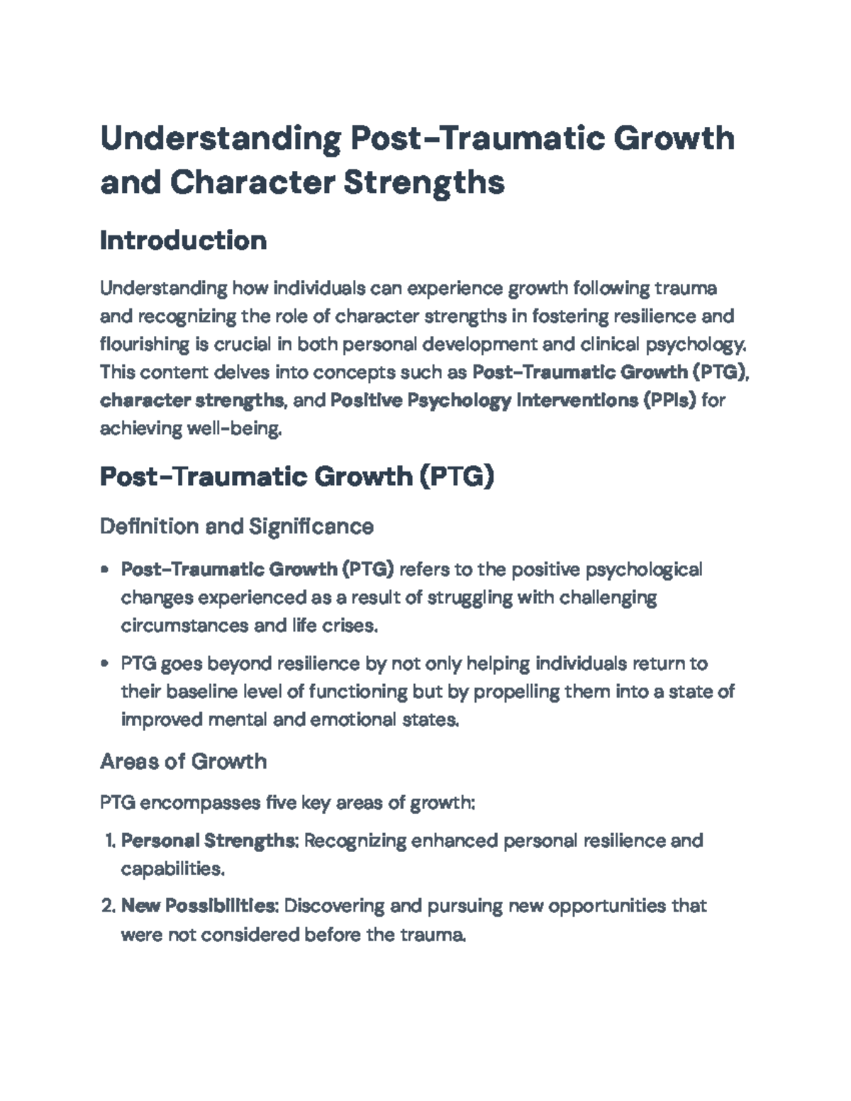 Understanding Post-Traumatic Growth (PTG) & Character Strengths in ...