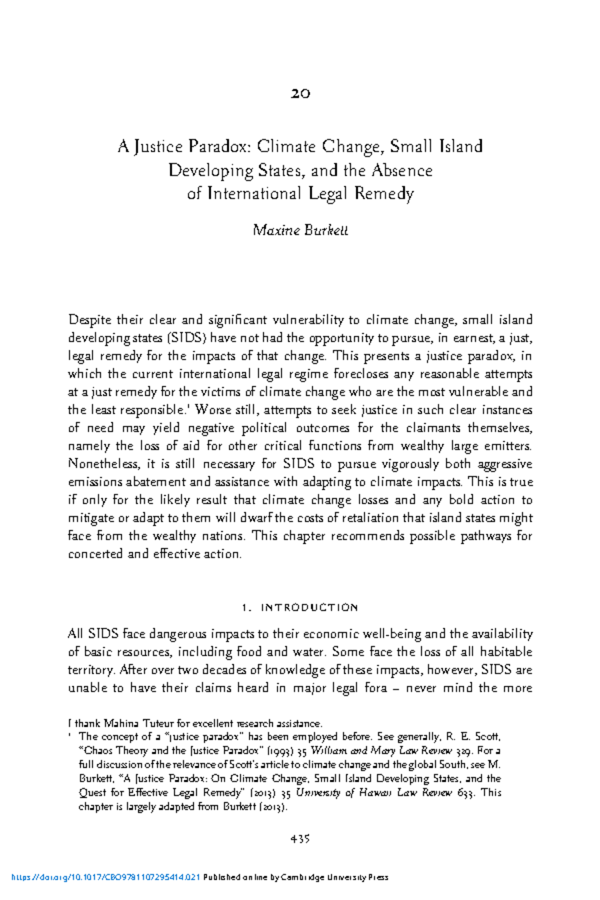 Justice Paradox: Climate Change & Legal Remedies for SIDS - Studocu