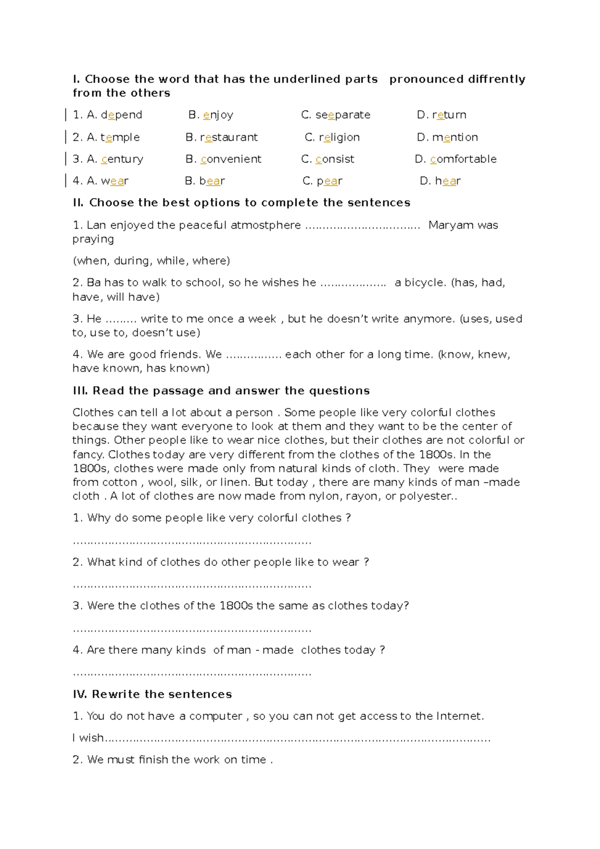English G7 Beginner: Pronunciation, Grammar, and Vocabulary Exercises ...