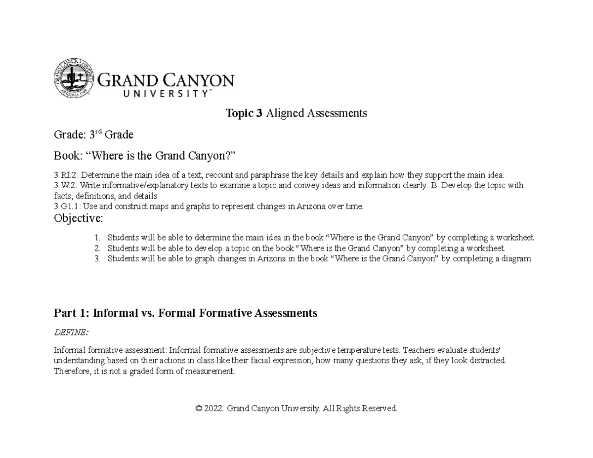 ELM-210-D-T3-Assessments Revised - Topic 3 Aligned Assessments Grade: 3 ...