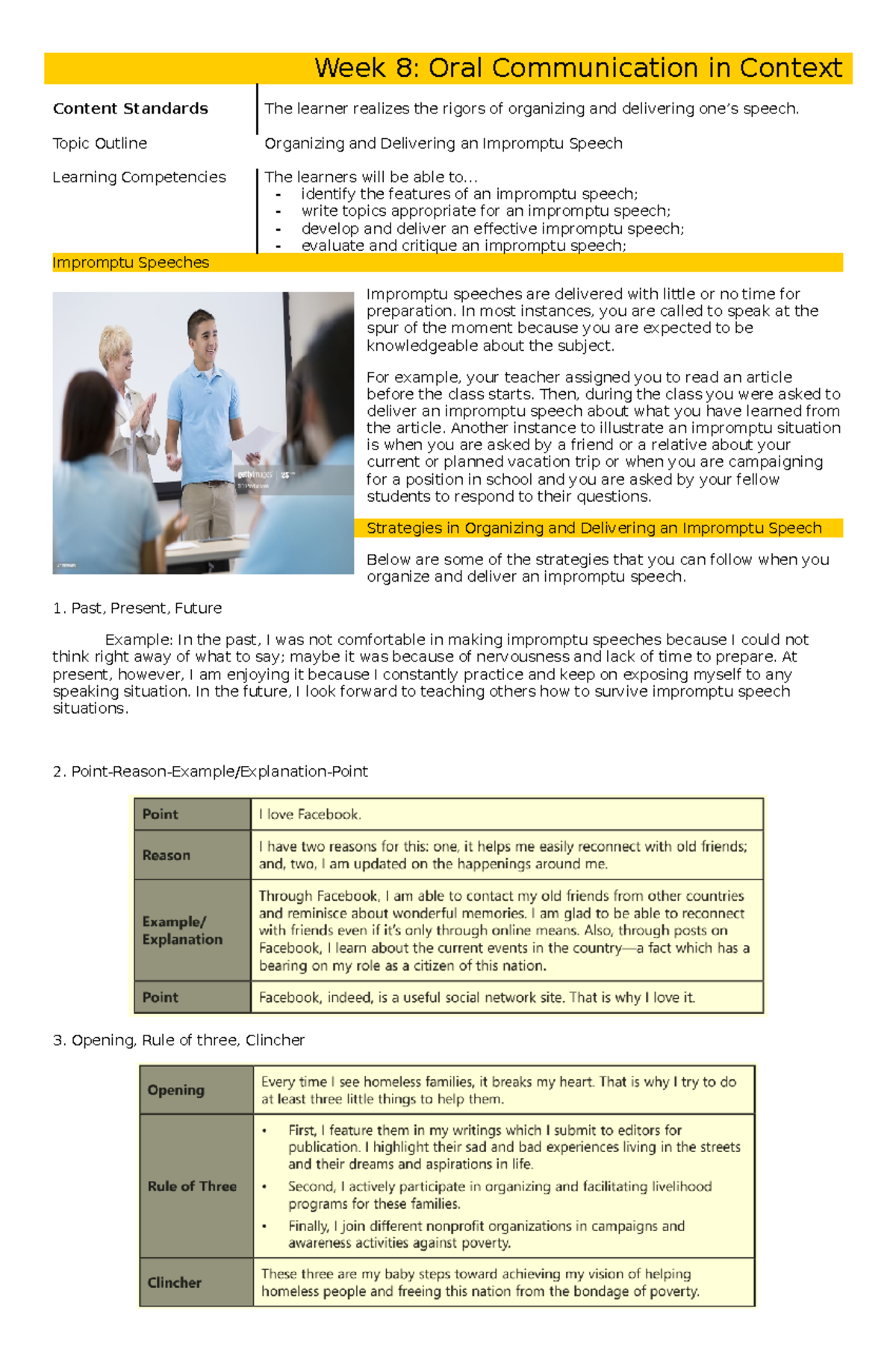 Oral Communication, Week 8 - Week 8: Oral Communication in Context ...