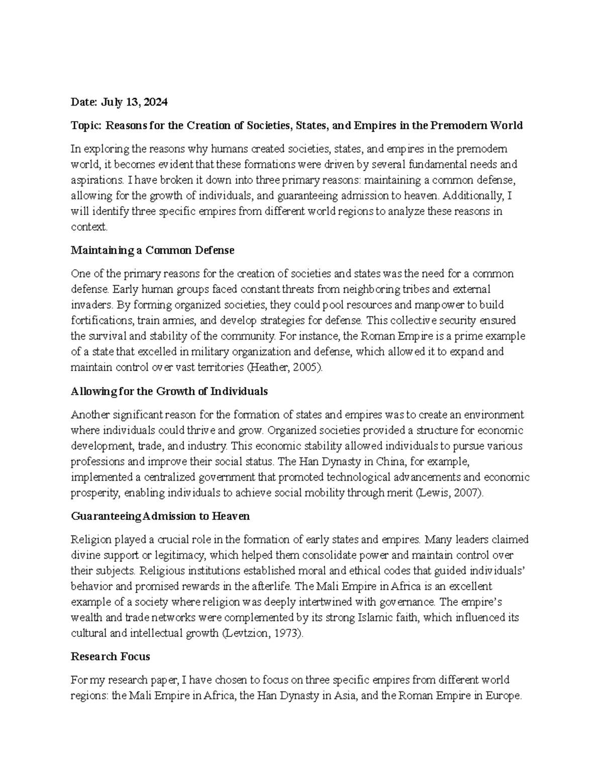 Analysis of Societal Formation: Empires & States in Premodern World ...