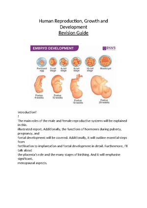 Human reproduction - unit 7 access to midwifery distinction - Human ...