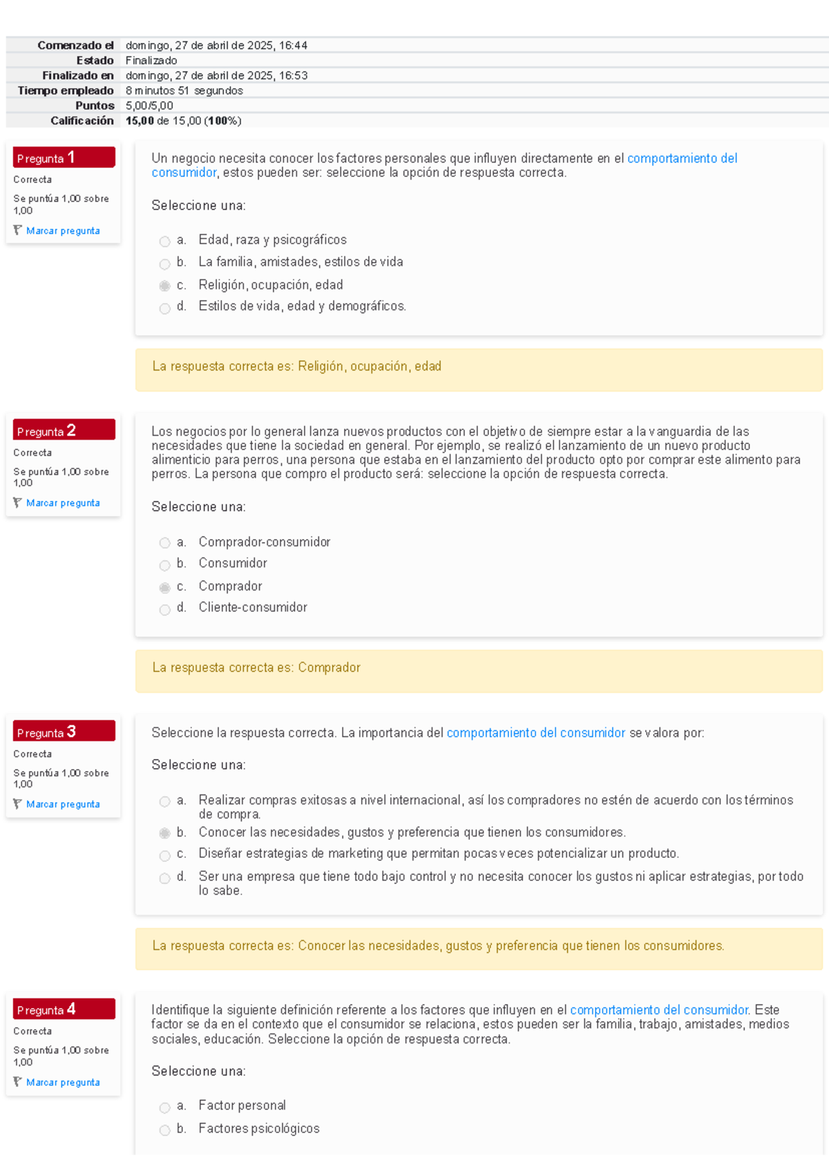 Cuestionario 1: Revisión Respuestas Correctas EVA-ITB - Studocu
