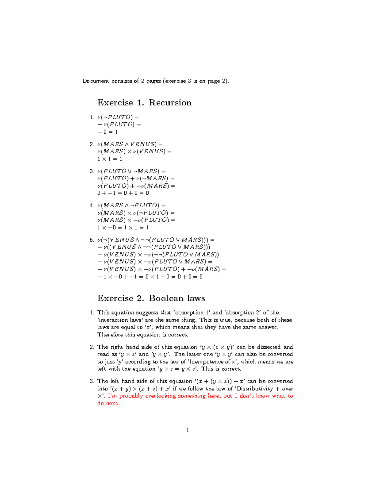 Tutorial 4: Boolean Algebra Exercises and Laws Analysis - Studeersnel