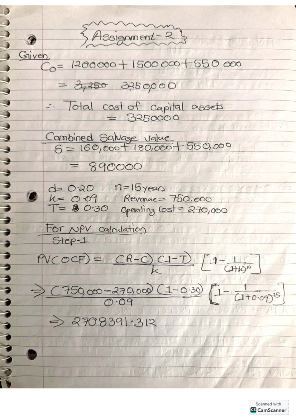 Finance Assignment 2 - NPV and Project Evaluation Analysis - Studocu