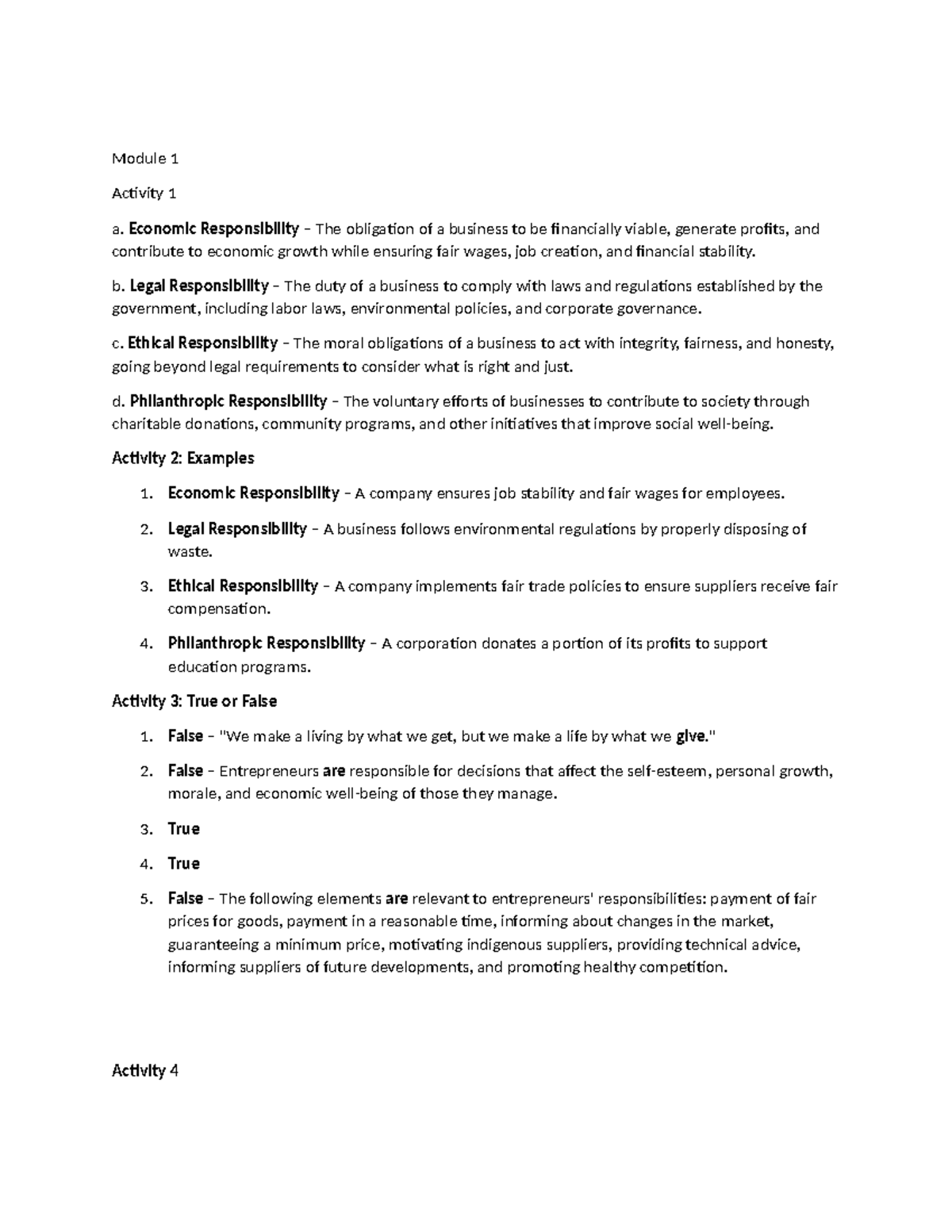 Ethics Modules - Notes on Corporate Social Responsibility (CSR) - Studocu