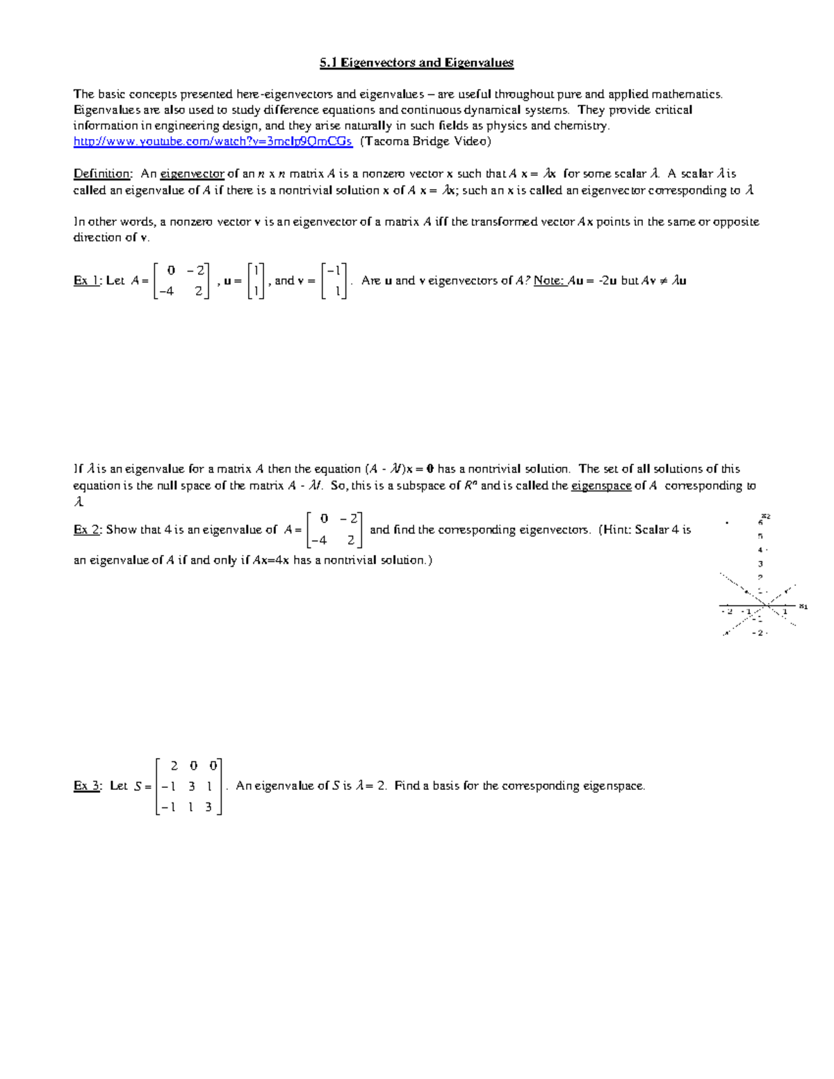 Eigenvectors & Eigenvalues: Student Notes for Matrix Analysis (Ch 5 ...