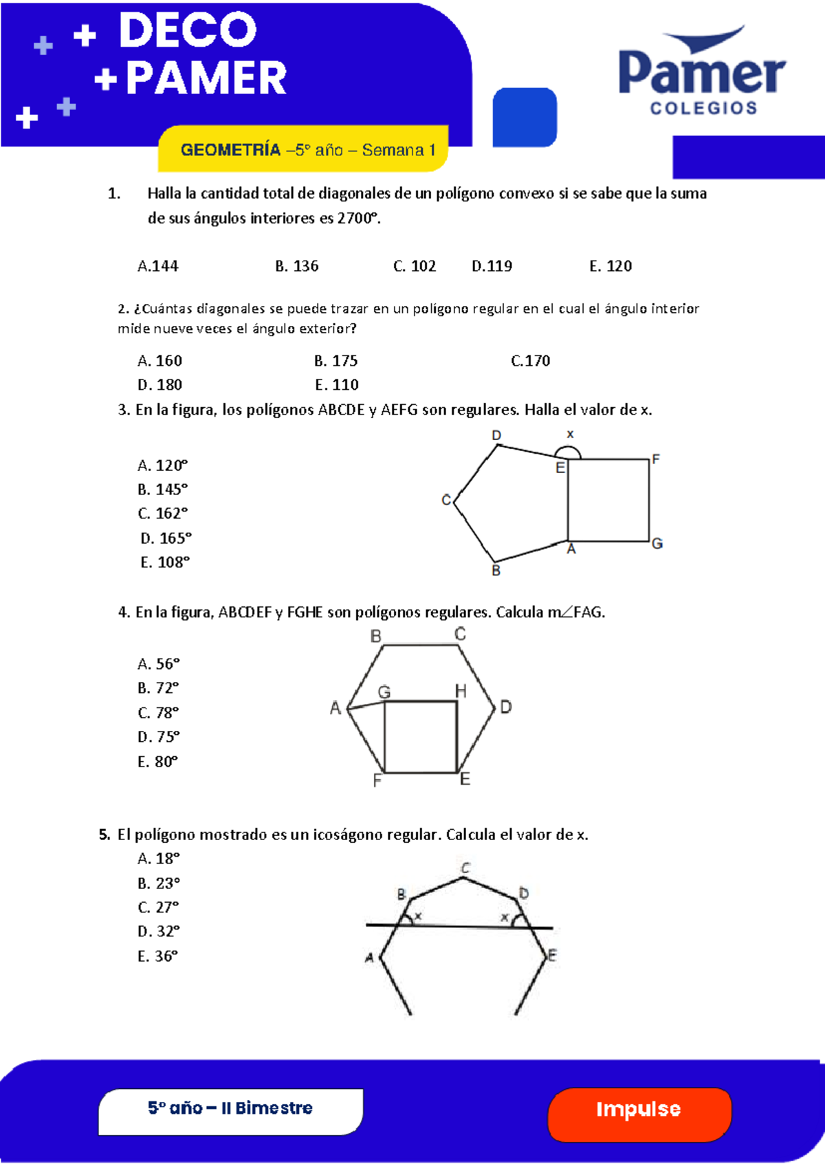 DECO GEO S5 SEM1 II BIM - Diagonales y Polígonos Regulares - Studocu