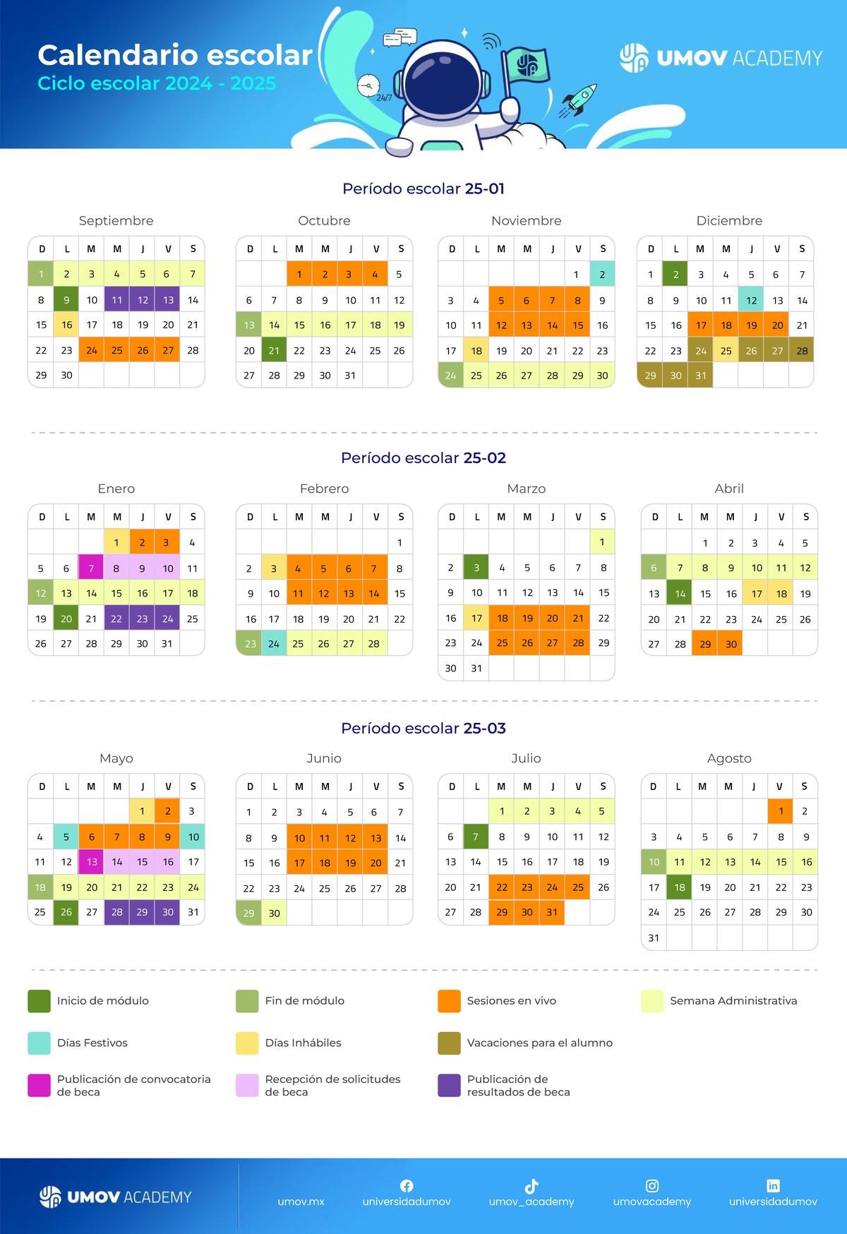 Calendario Escolar UMOV 2024-2025: Fechas Importantes y Festivos - Studocu